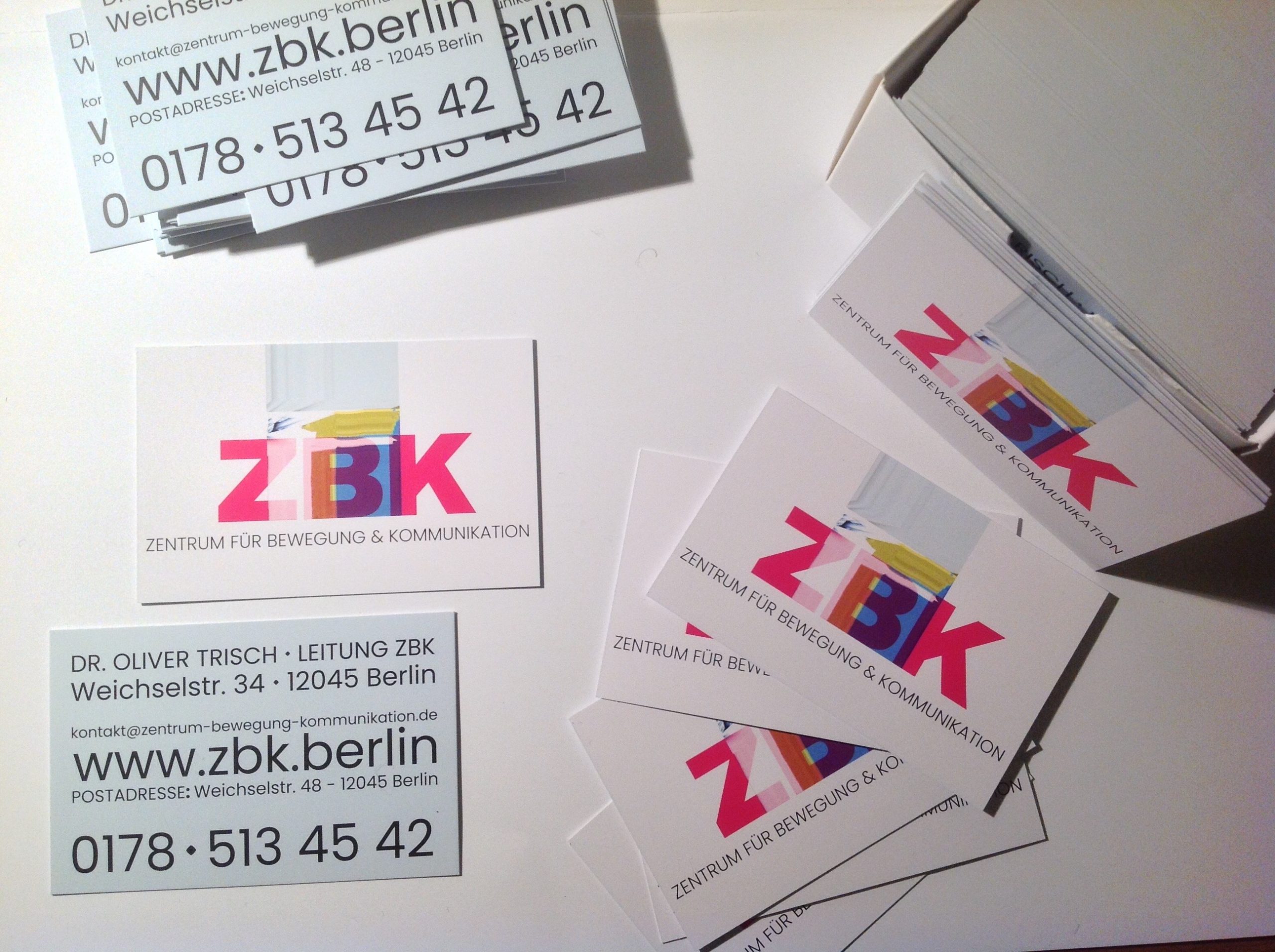 ZBK Gründung Nr. 9 - Visitenkarten - Zentrum für Bewegung & Kommunikation